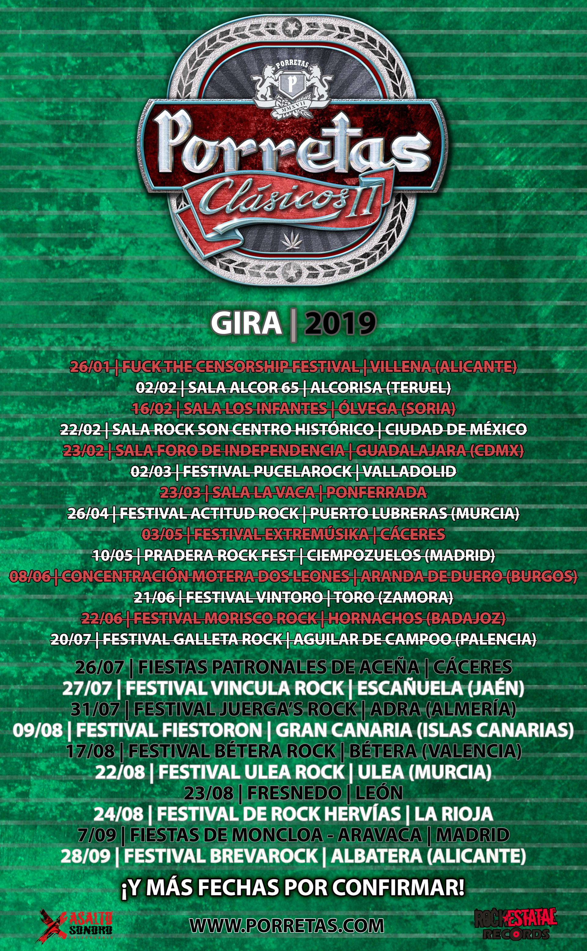 PORRETAS PRESENTAN TODAS LAS FECHAS DE SU GIRA «CLÁSICOS II» – RockCultura